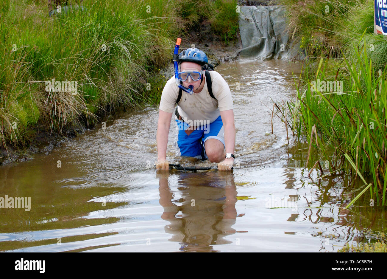 Mountain bike bog snorkelling championships hi-res stock photography ...