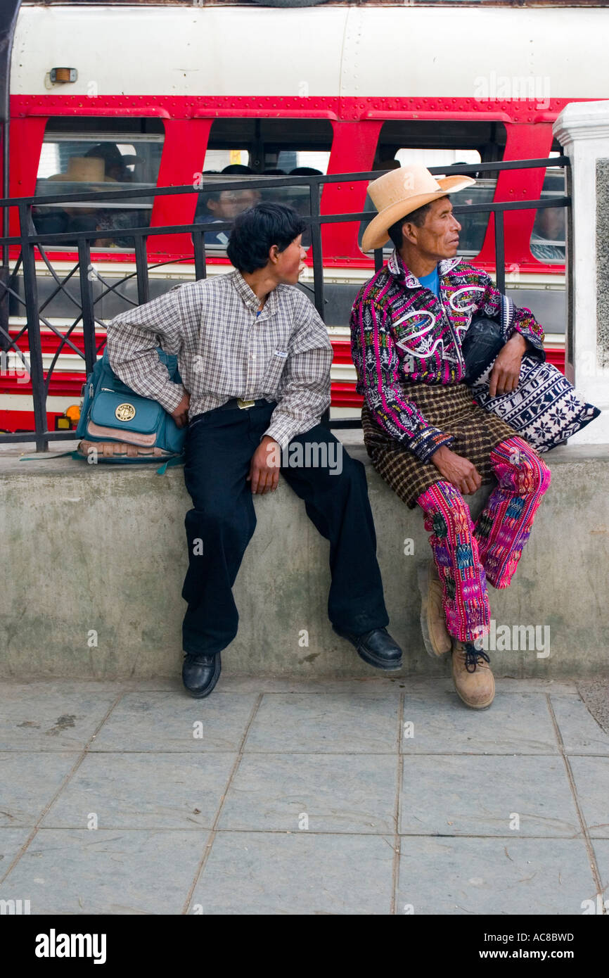 Mayans at local plaza Solola Guatemala Stock Photo - Alamy