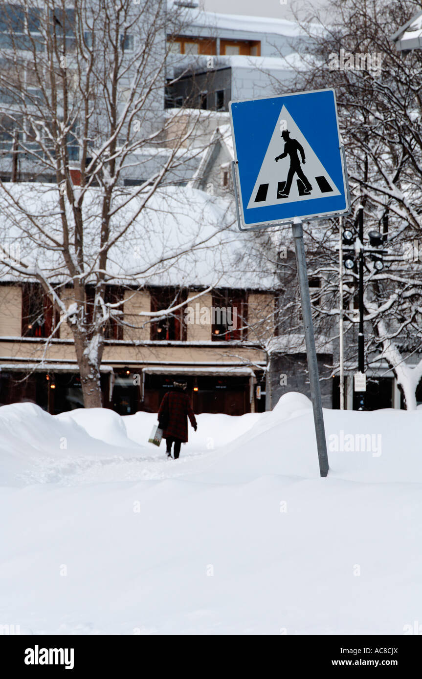 Norway pedestrian crossing sign hi-res stock photography and images - Alamy