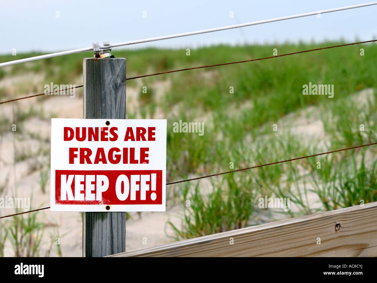 Keep Off sign for the protection of fragile sand dunes at Assateague ...