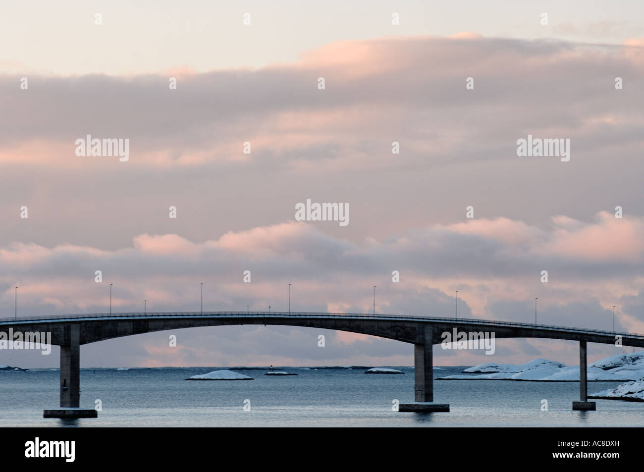 Bridge to Sommaroy on the west coast near Tromso in northern Norway ...