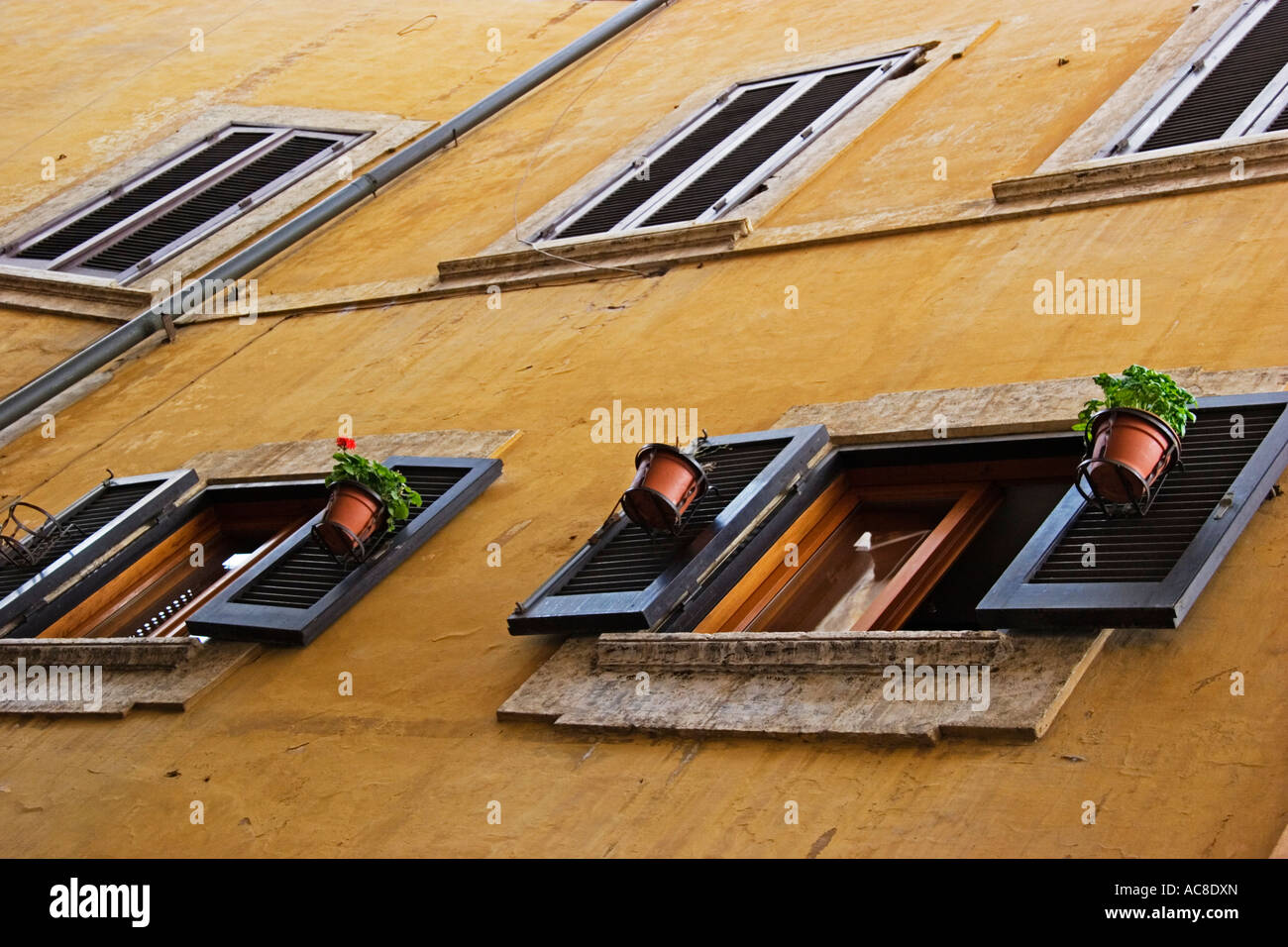 Windows building view Rome Italy Stock Photo - Alamy