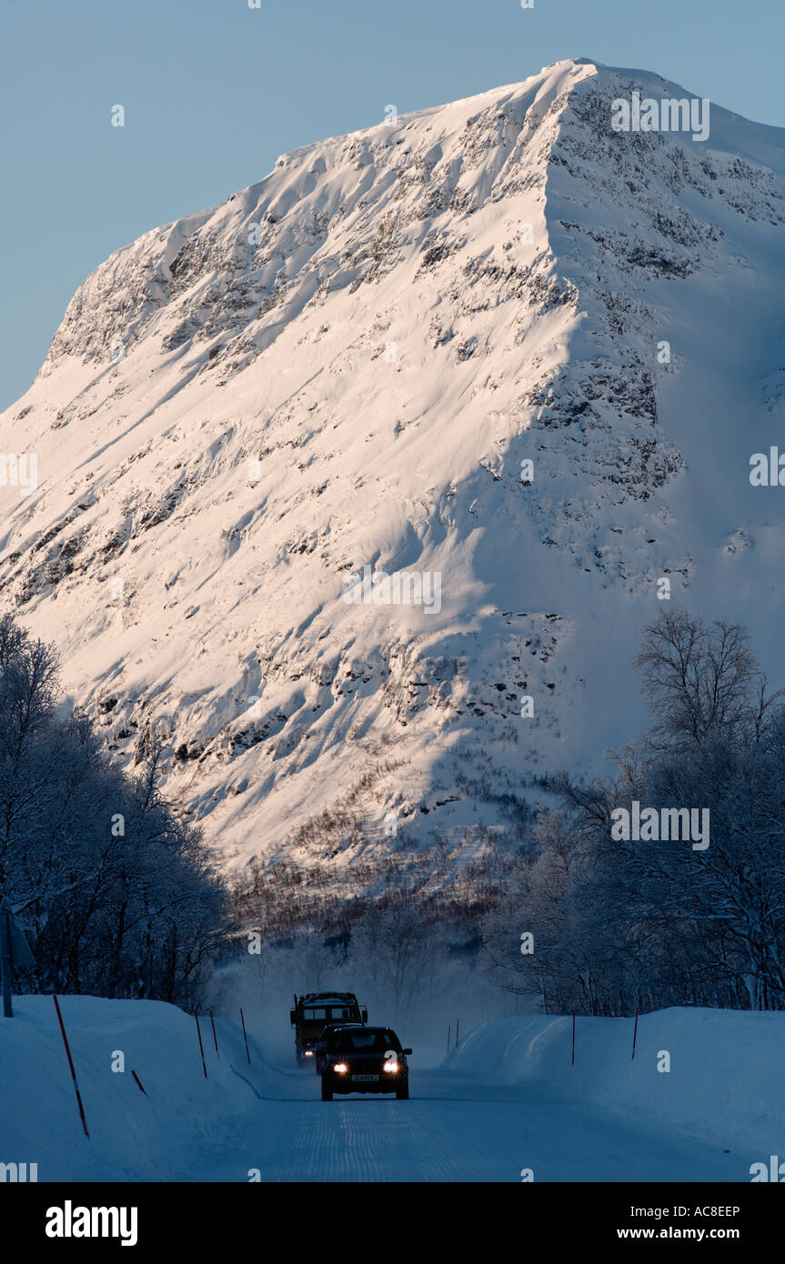 Driving in the frozen arctic of northern Norway Stock Photo - Alamy
