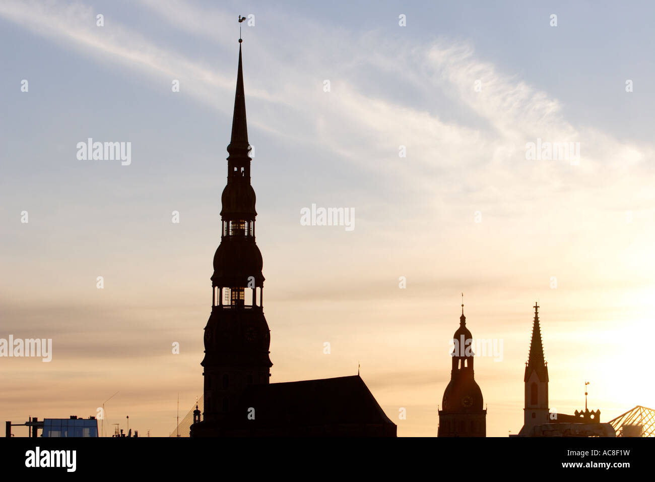 The view of St. Peters Church in Riga, Latvia Stock Photo - Alamy