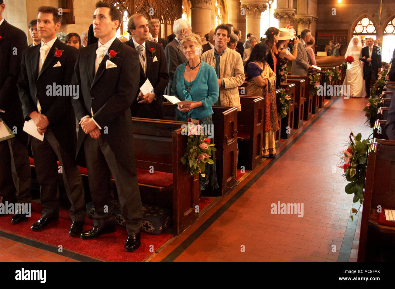 Bride walking down the aisle on her wedding day Stock Photo - Alamy