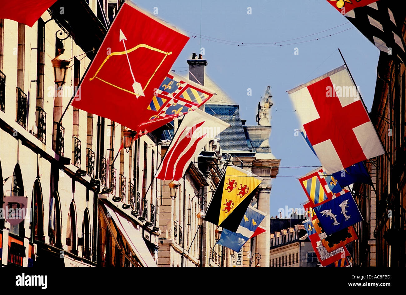 france burgundy cotes d'or flags town centre dijon Stock Photo - Alamy