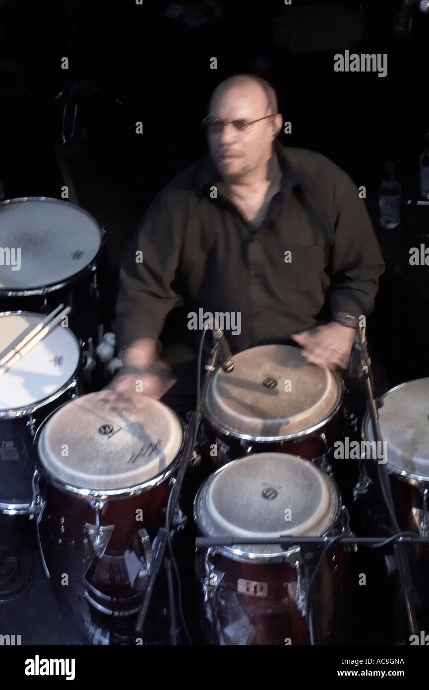 Al Di Meola with his band on the Tour 2006 in Hamburg. Drummer Ernie ...