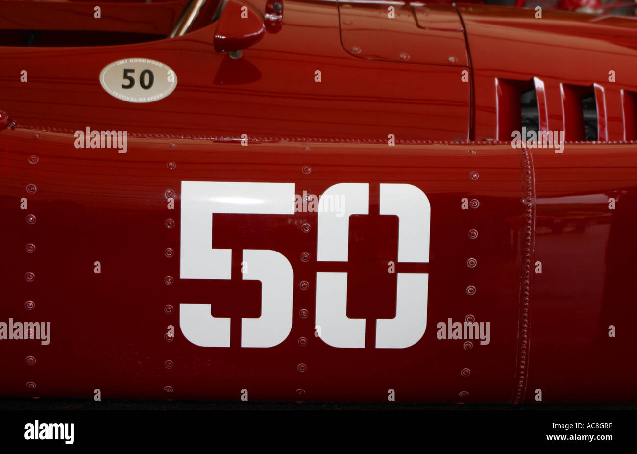 Number 50, detail of 1954-type Lancia D50A Stock Photo - Alamy