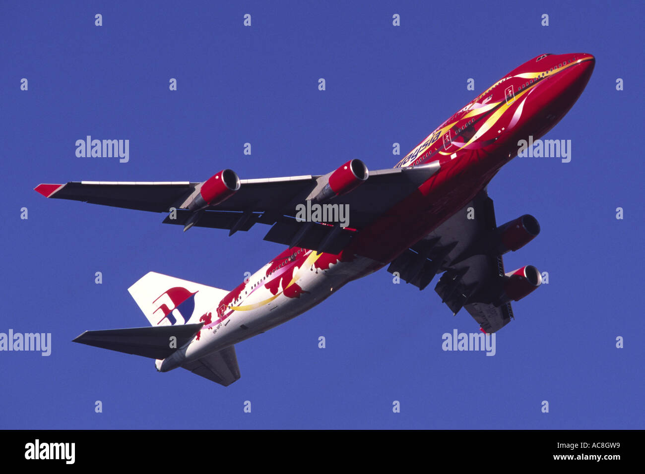 Boeing 747 400 operated by Malaysia Airlines Stock Photo - Alamy