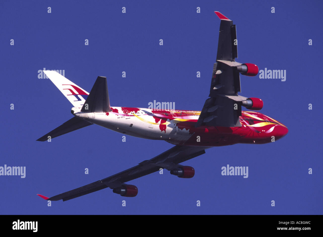 Boeing 747 400 operated by Malaysia Airlines Stock Photo - Alamy