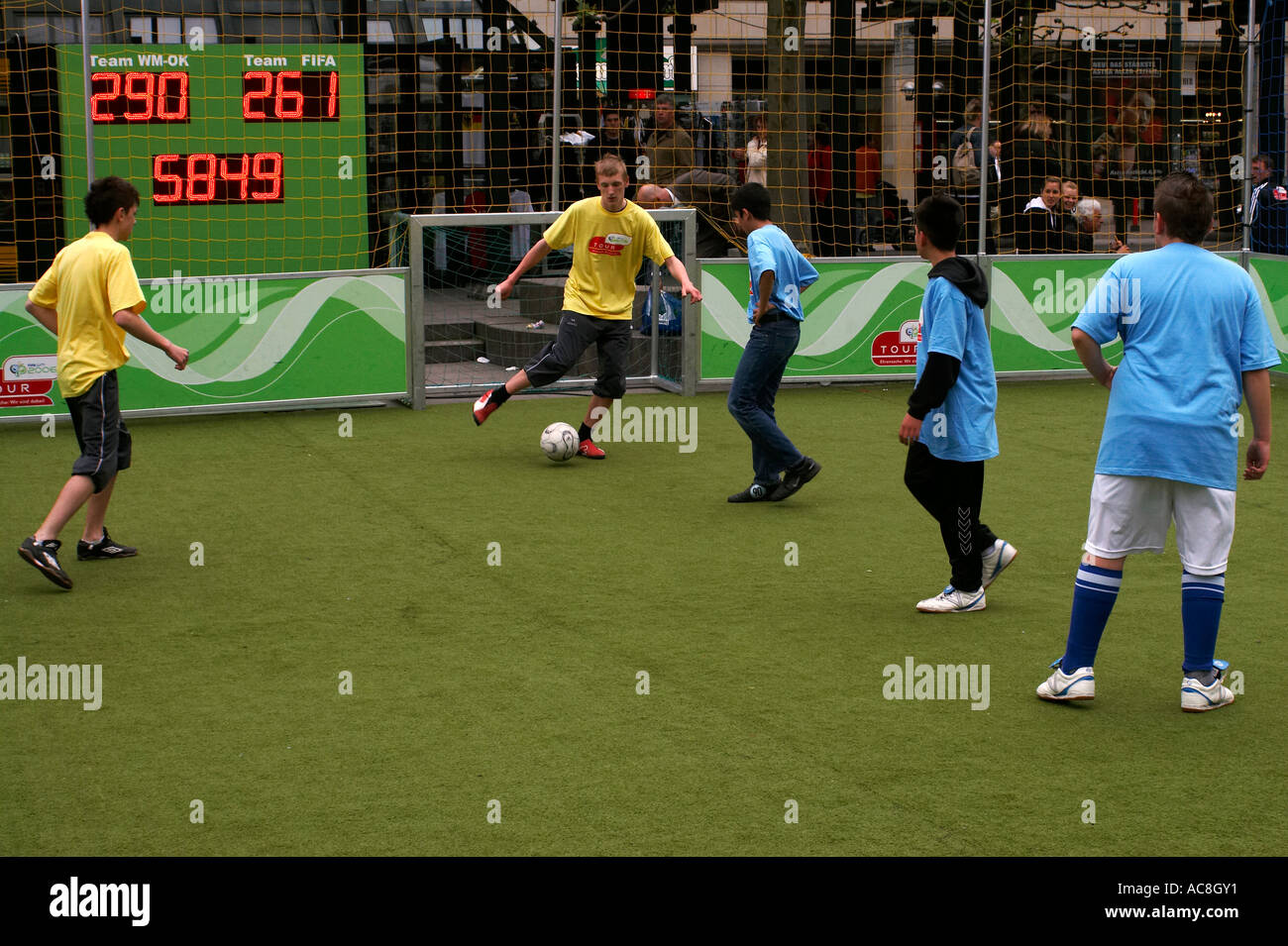 FIFA 2006 Germany Tour. Small football stadium with small goals on the ...