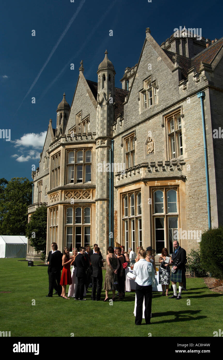 Wedding reception of lawn of country house hotel in the Cotswolds Stock ...