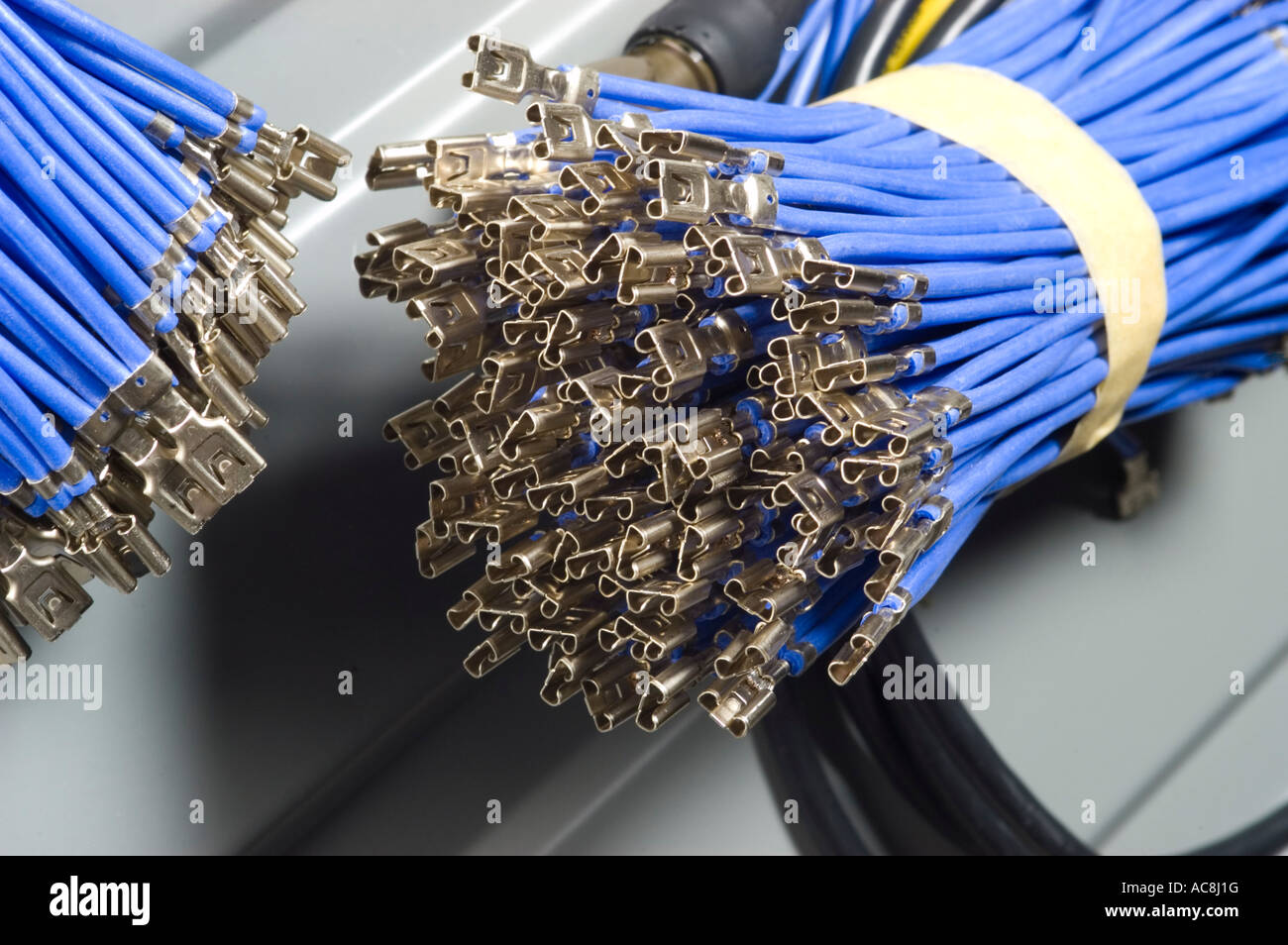 Bundle of wire with female spade connectors attached Stock Photo - Alamy