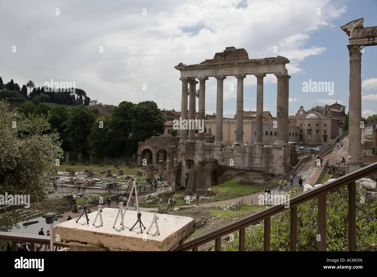 Sidewalk vendors table at the Roman Forum Rome Italy Stock Photo - Alamy
