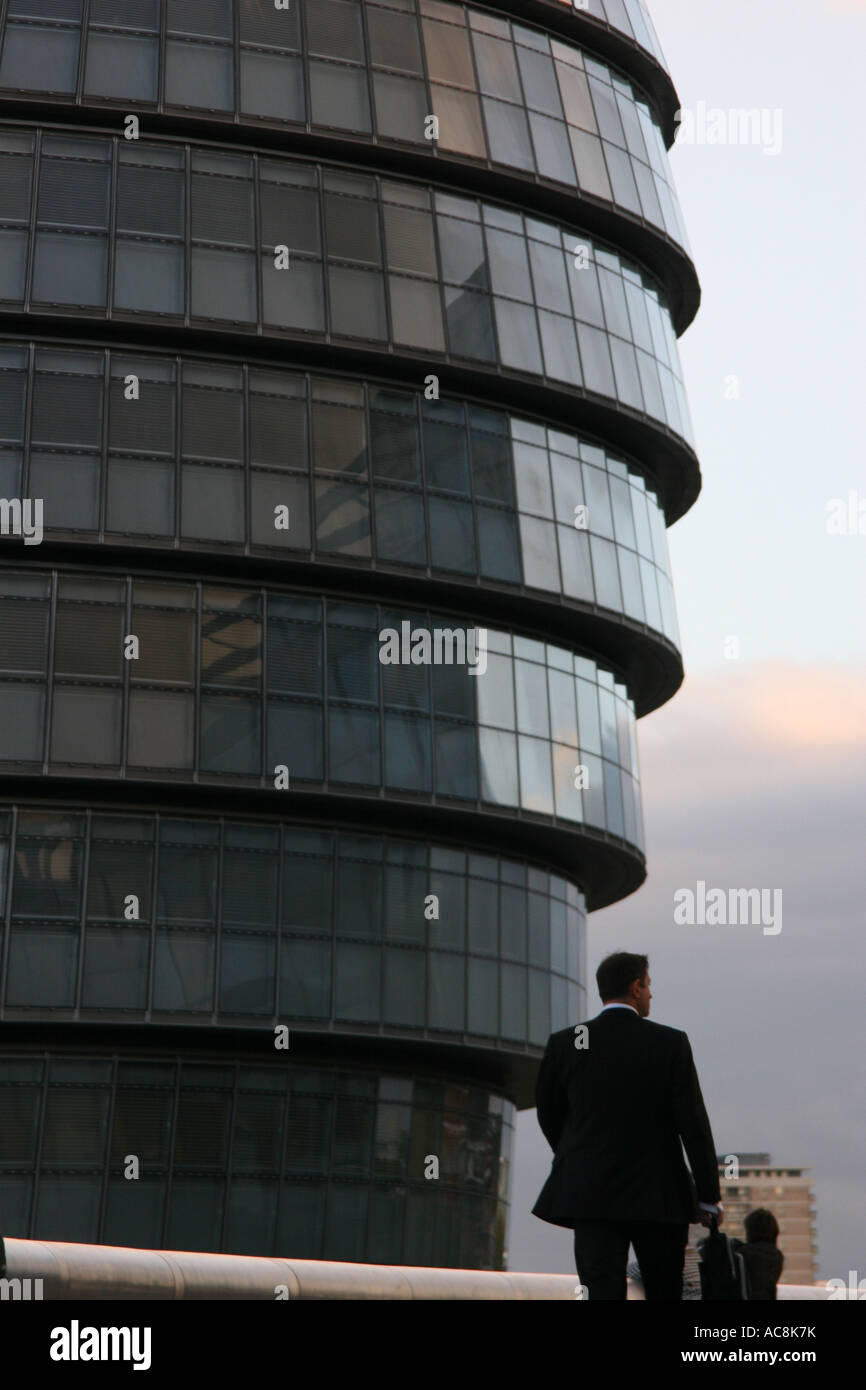 Man walking past City Hall Stock Photo - Alamy