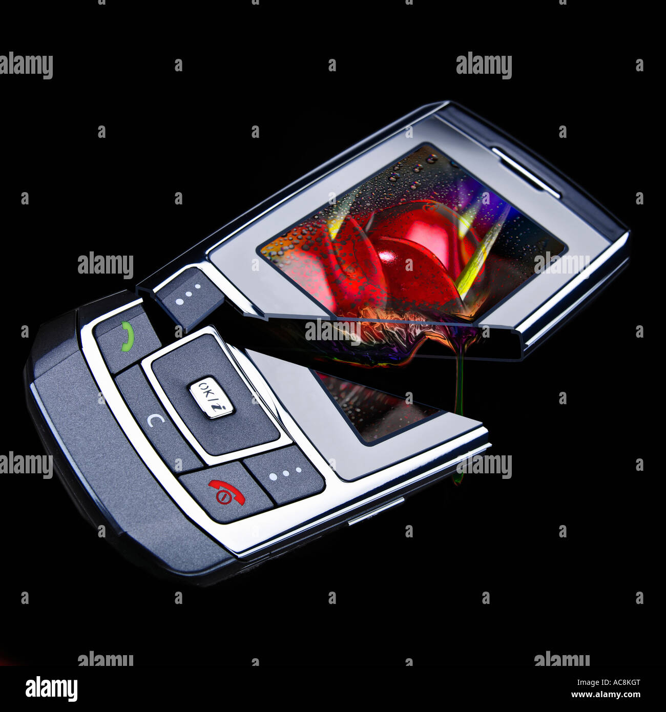 Mobile Phone cut away showing cherry soft centre Stock Photo - Alamy