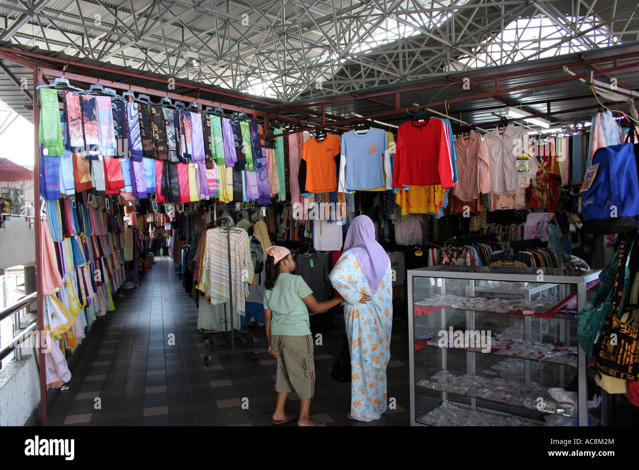 Shop selling clothes and textile in Kuala Terengganu, Malaysia Stock ...