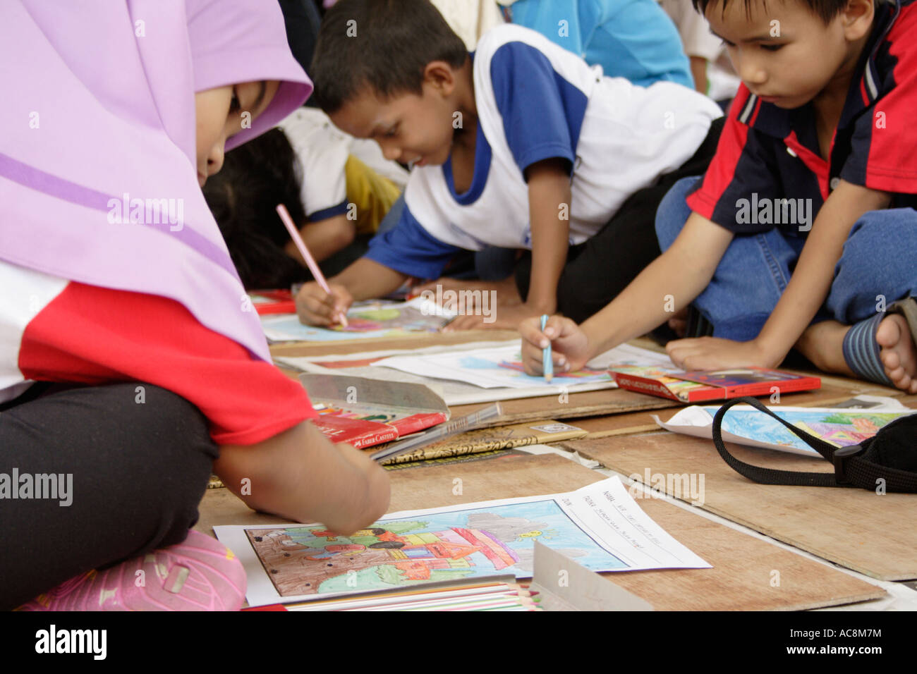 Children participating in art competition hi-res stock photography and ...
