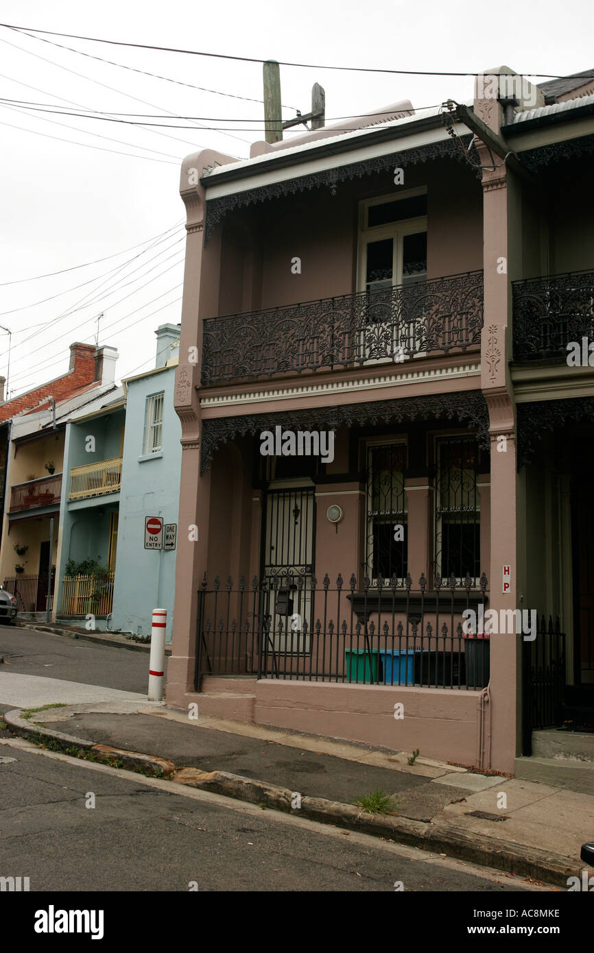 Old terrace houses Sydney New South Wales Australia Stock Photo - Alamy