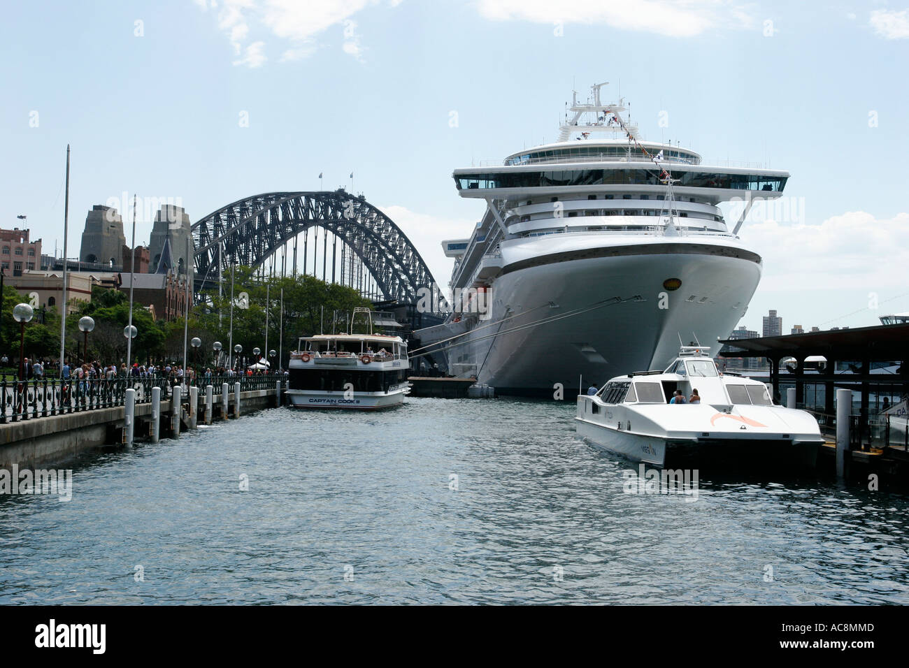 large cruise ship docked at circular quay,Sydney Australia Stock Photo ...