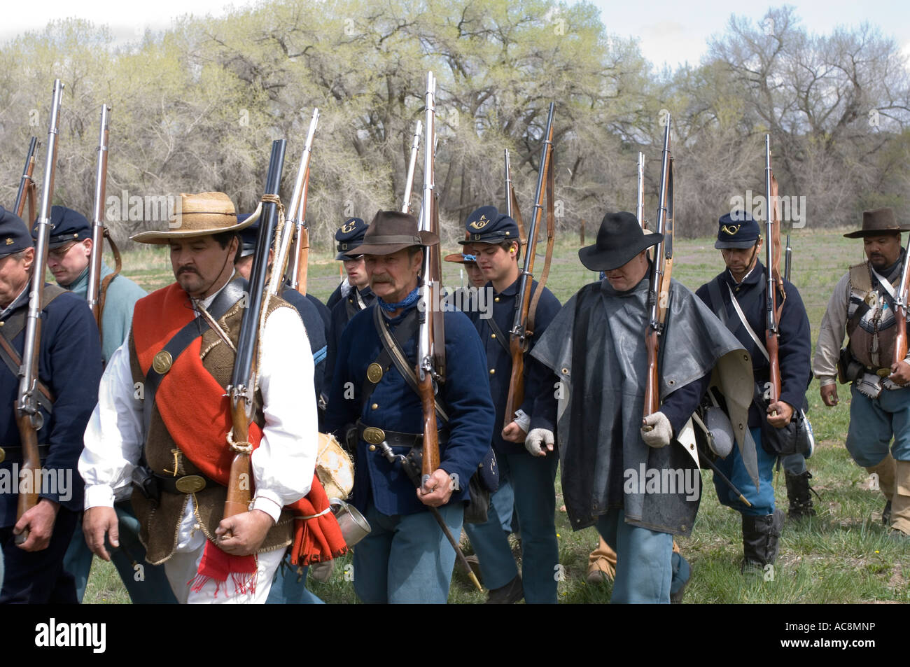 Civil War reenactment battles of Glorieta Pass and Apache Canyon in New ...