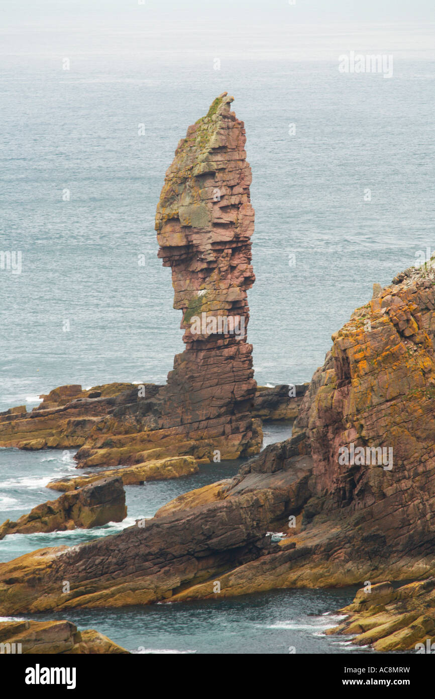 Sea stack of Torridonian Sandstone at Stoer Head Sutherland Scotland ...