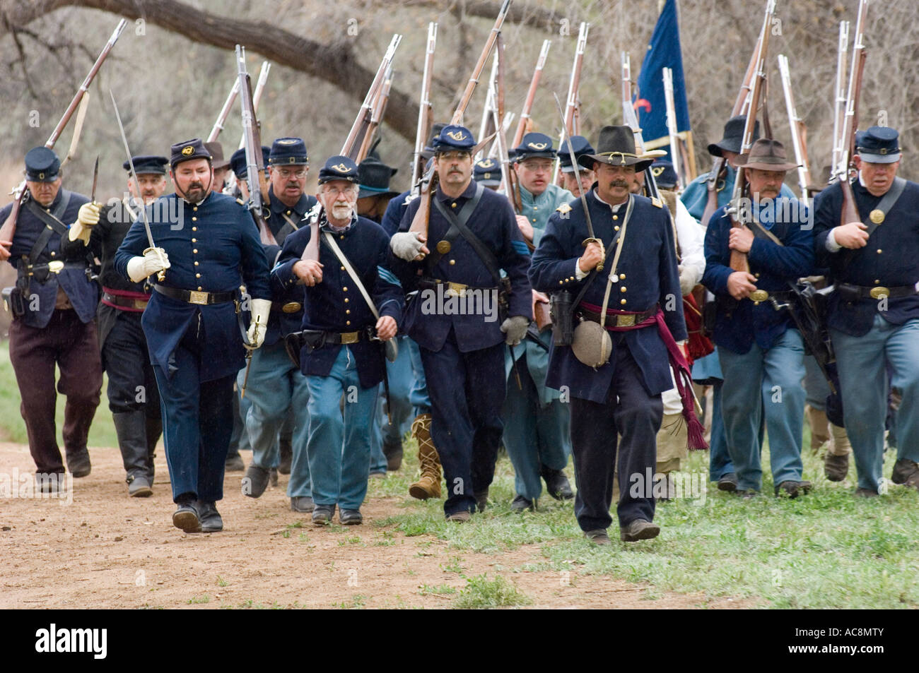 Civil War reenactment battles of Glorieta Pass and Apache Canyon in New ...