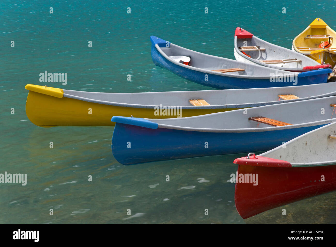 Rowboats in a river Stock Photo - Alamy