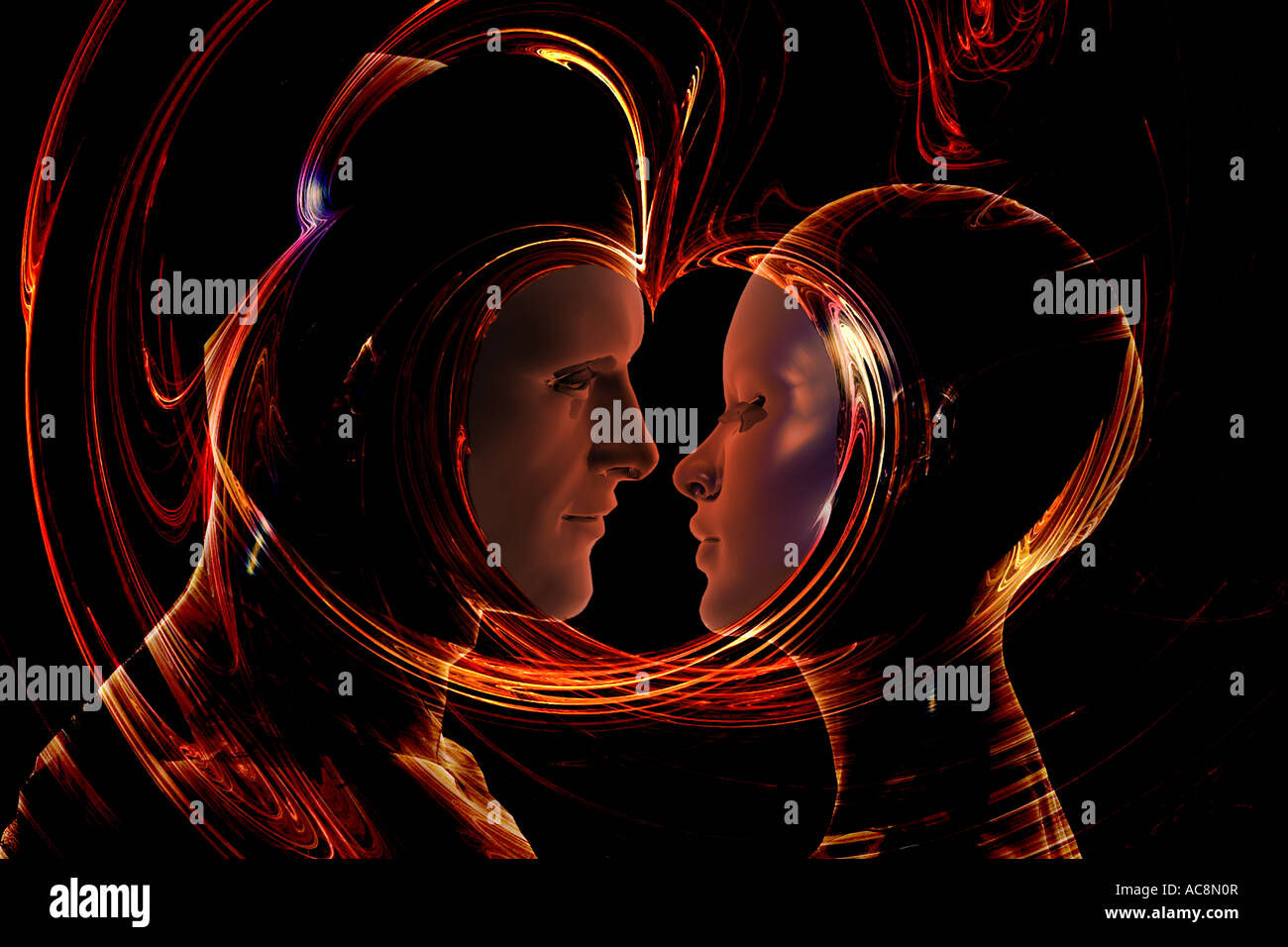 Romantic love kiss heart science hi-res stock photography and images ...