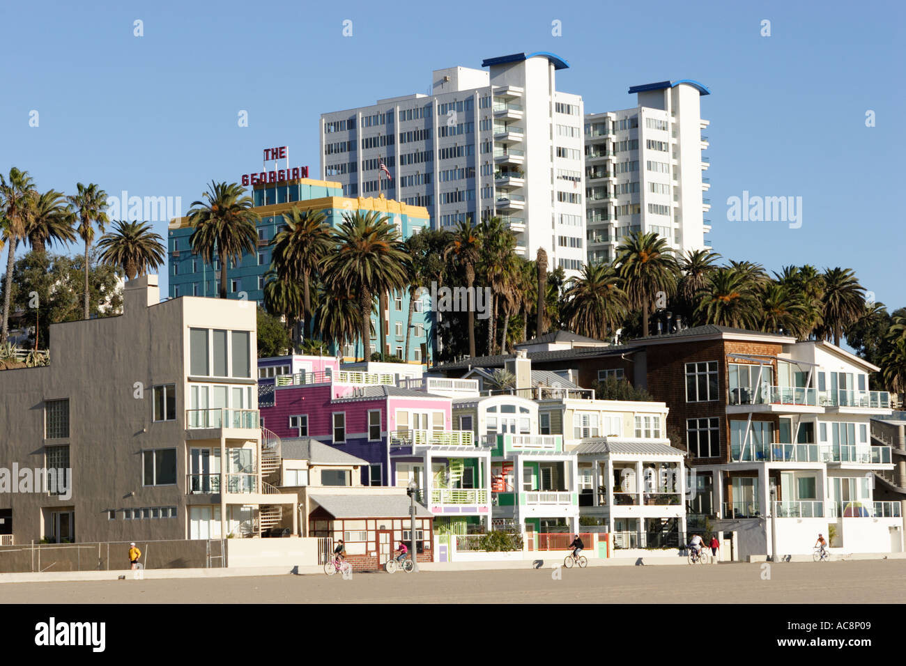Santa Monica Beach Houses Promenade Los Angeles California Stock Photo ...