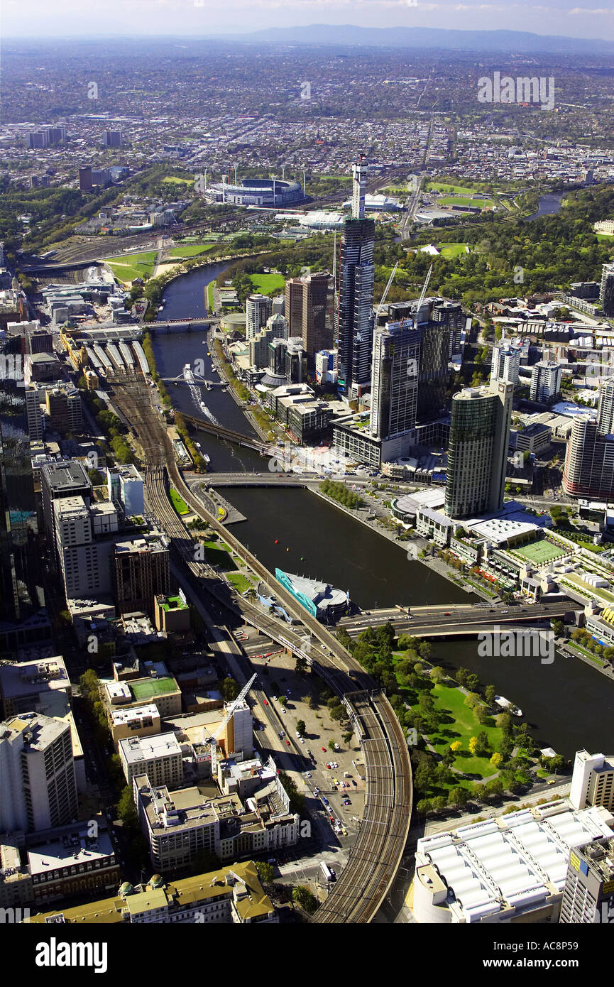 Yarra River Melbourne Victoria Australia aerial Stock Photo - Alamy