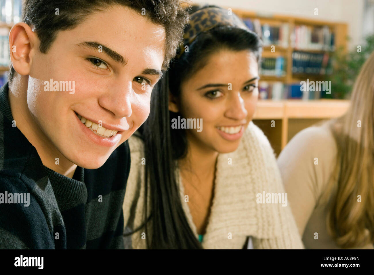 Portrait of two students smiling Stock Photo - Alamy
