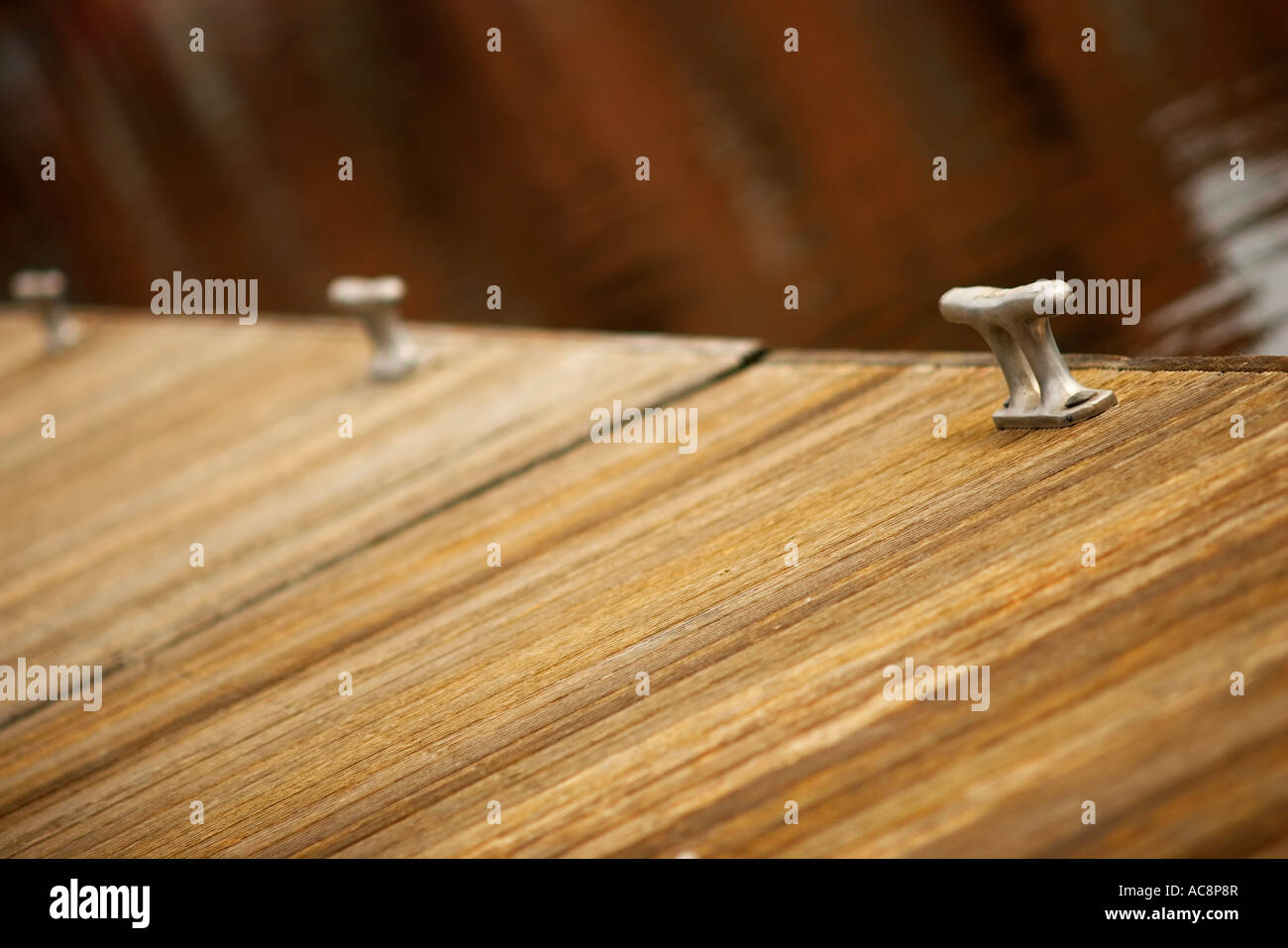 Shallow focus shot of a boat jetty and it s tie up points Stock Photo ...