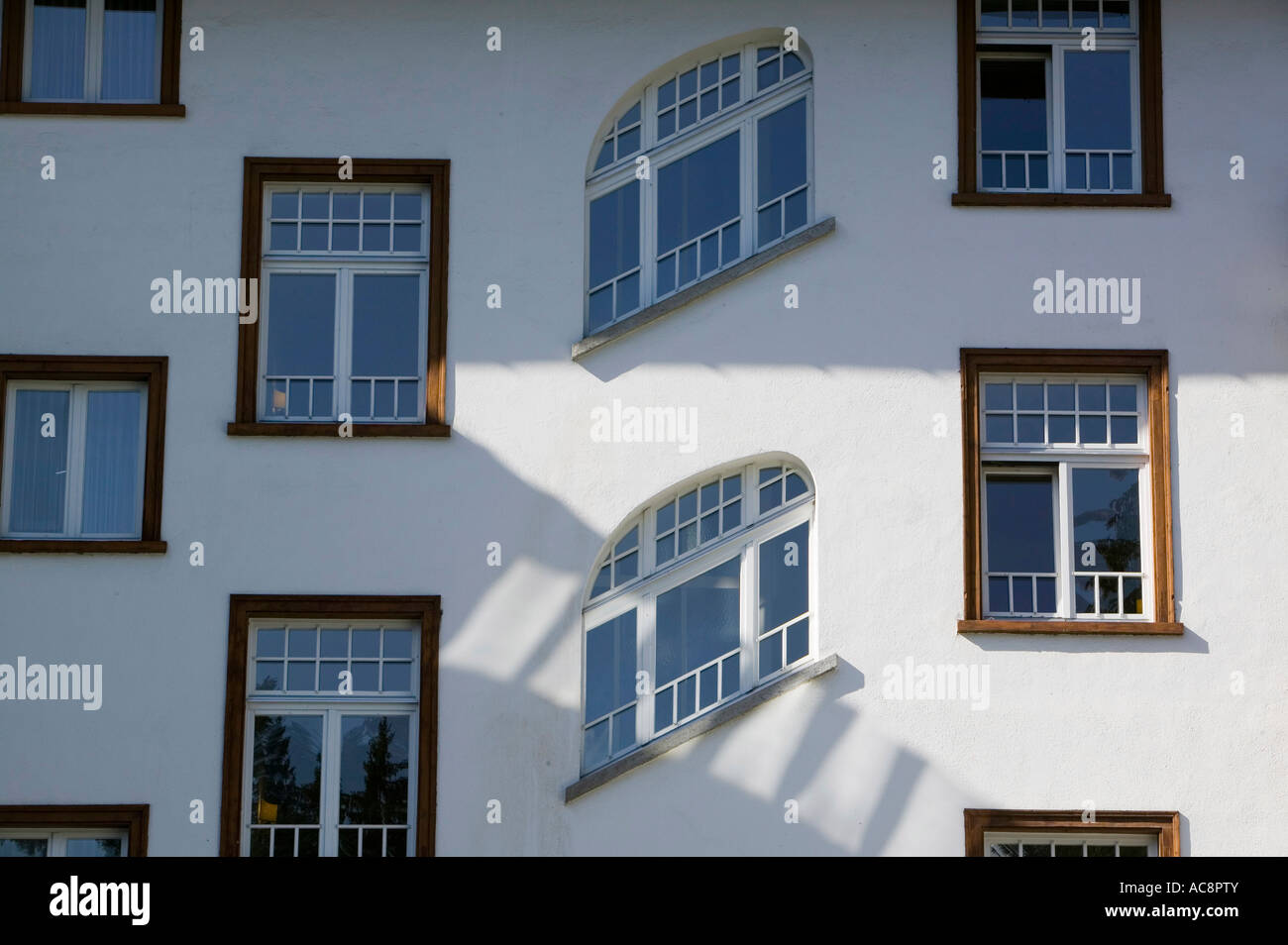 sloping windows in a hotel in Flims, Switzerland Stock Photo - Alamy