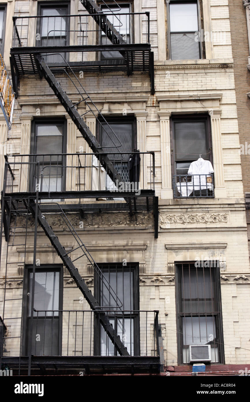 Little Italy Tenement Building with Fire Escape Manhattan New York City ...