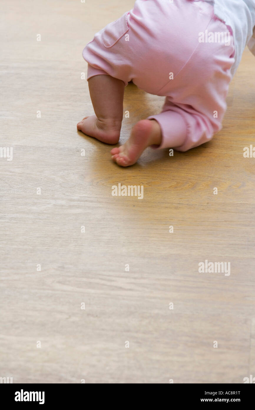 Low section view of a baby girl crawling Stock Photo - Alamy