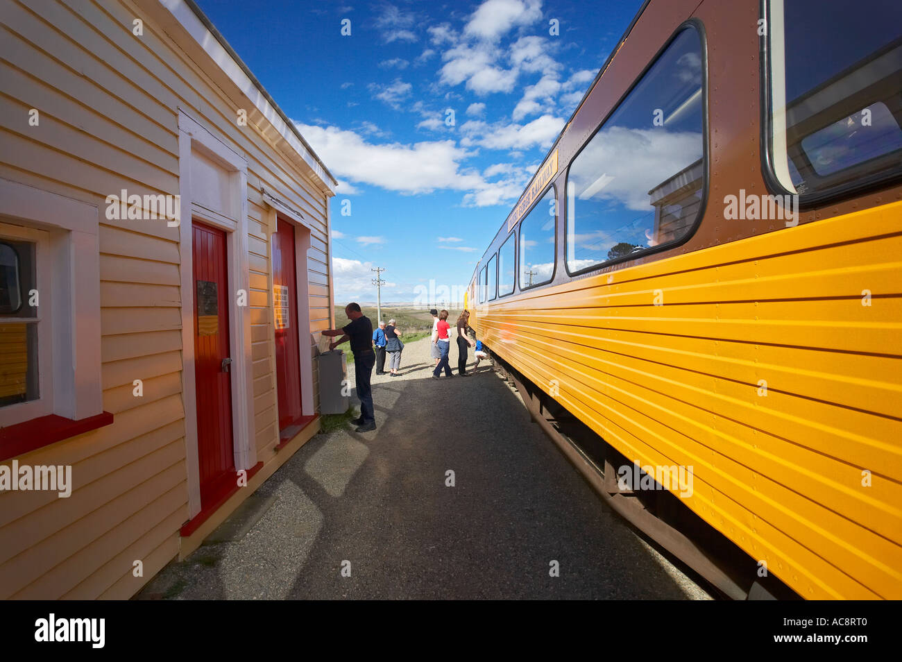 Taieri Gorge Train at Pukerangi near Dunedin South Island New Zealand ...