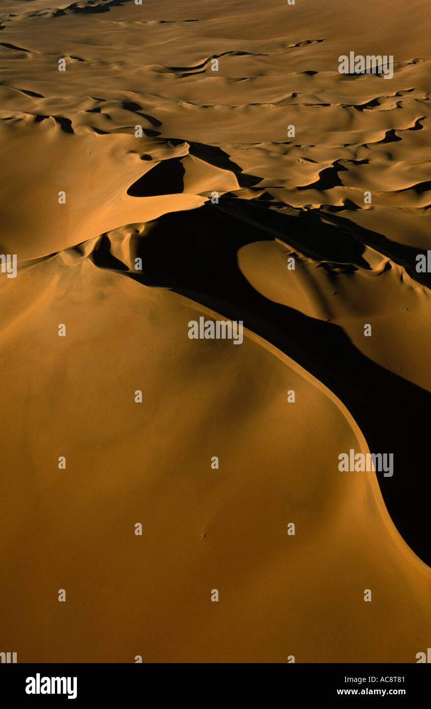 Shapes and shadows of the sand Aerial photograph of the Namib Desert ...