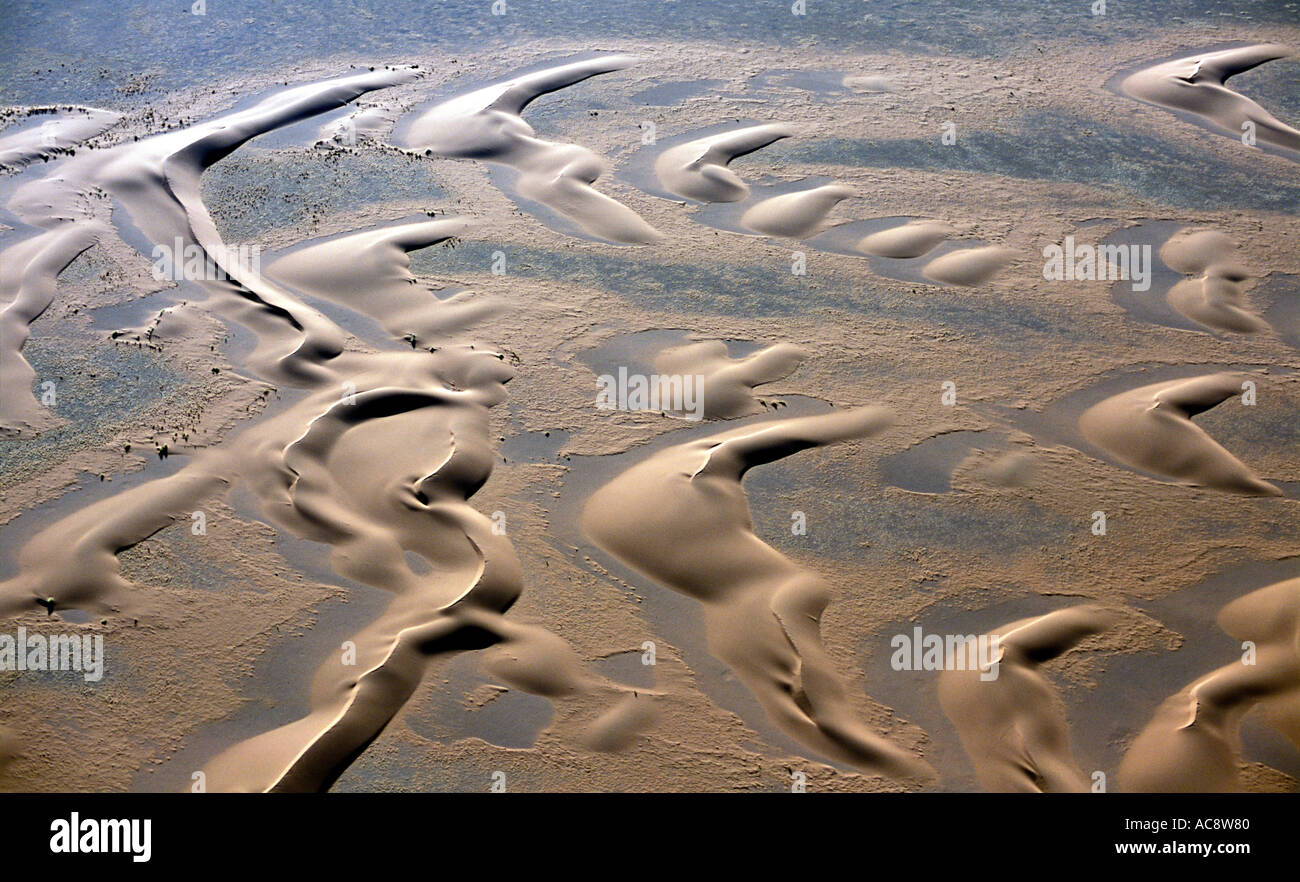 Barchan dunes of the Namib Desert Aerial photograph Stock Photo ...