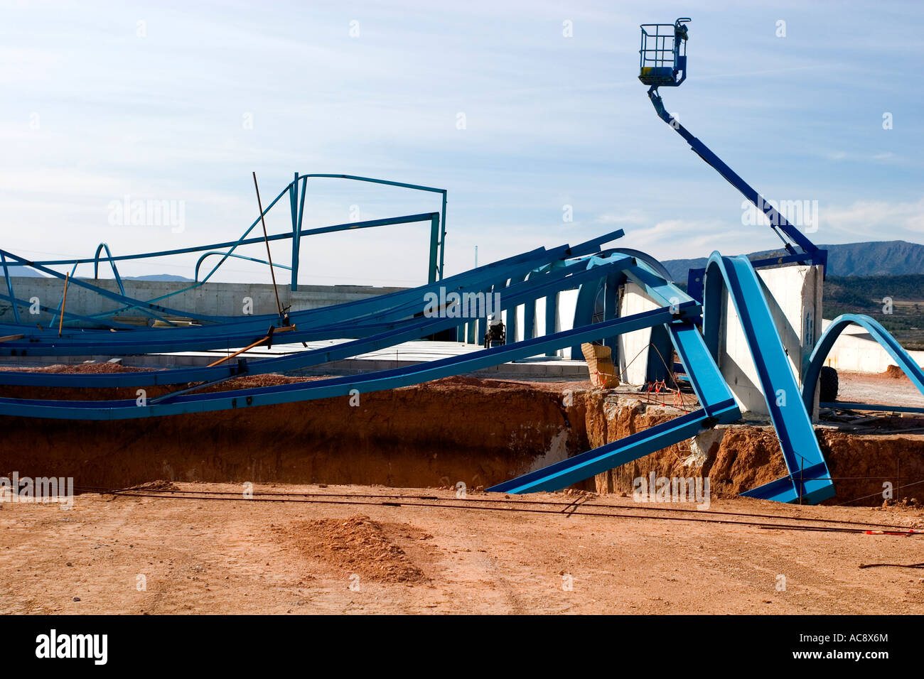 collapsed factory structure due to high winds Stock Photo - Alamy