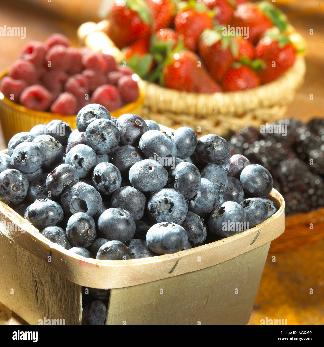 Close-up of blueberries in a bucket Stock Photo - Alamy