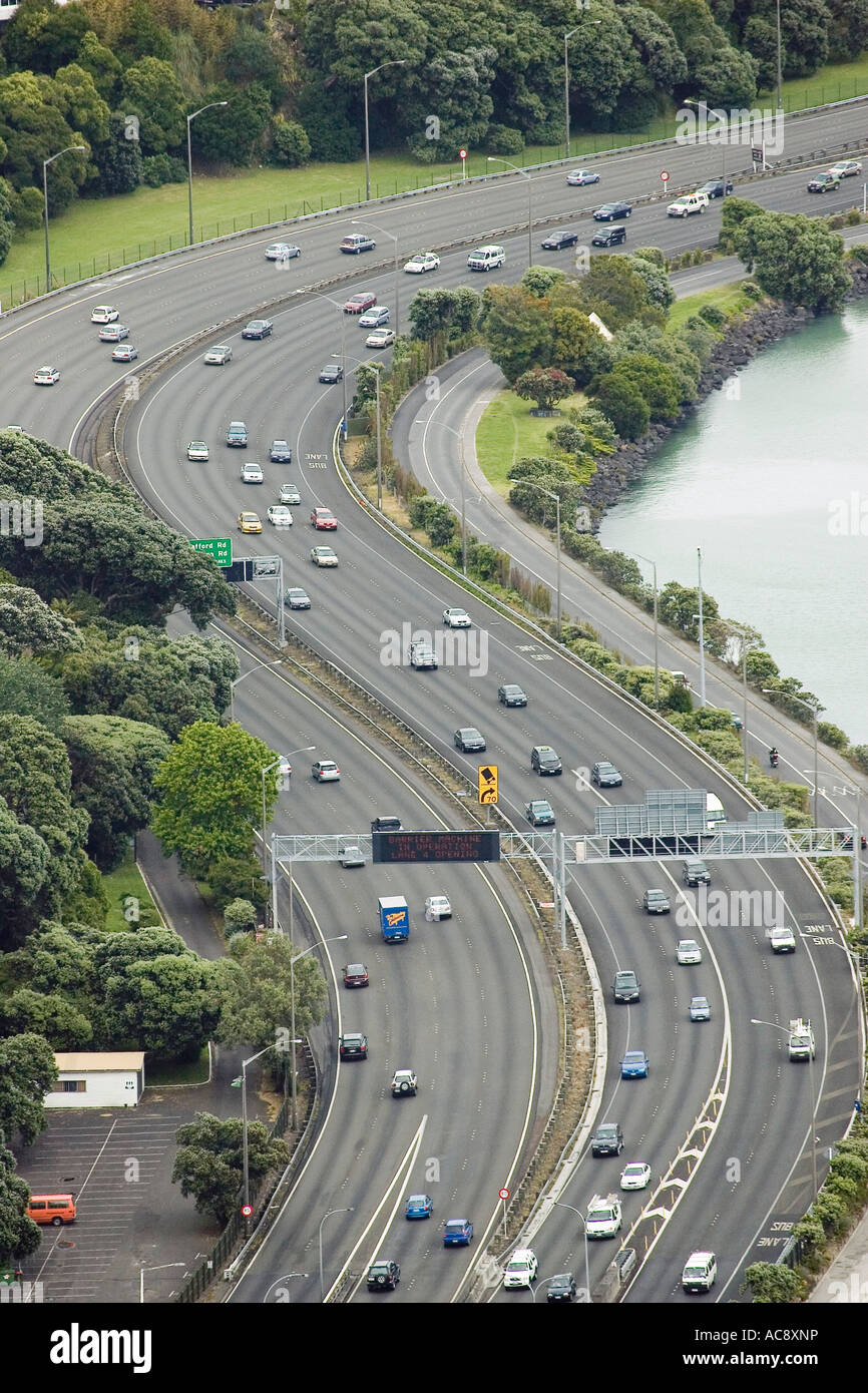 Northern Motorway and St Marys Bay Auckland North Island New Zealand ...