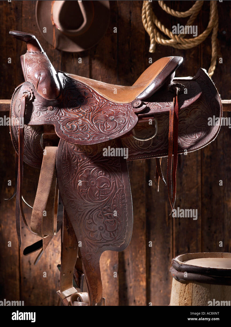 Close-up of a saddle Stock Photo - Alamy