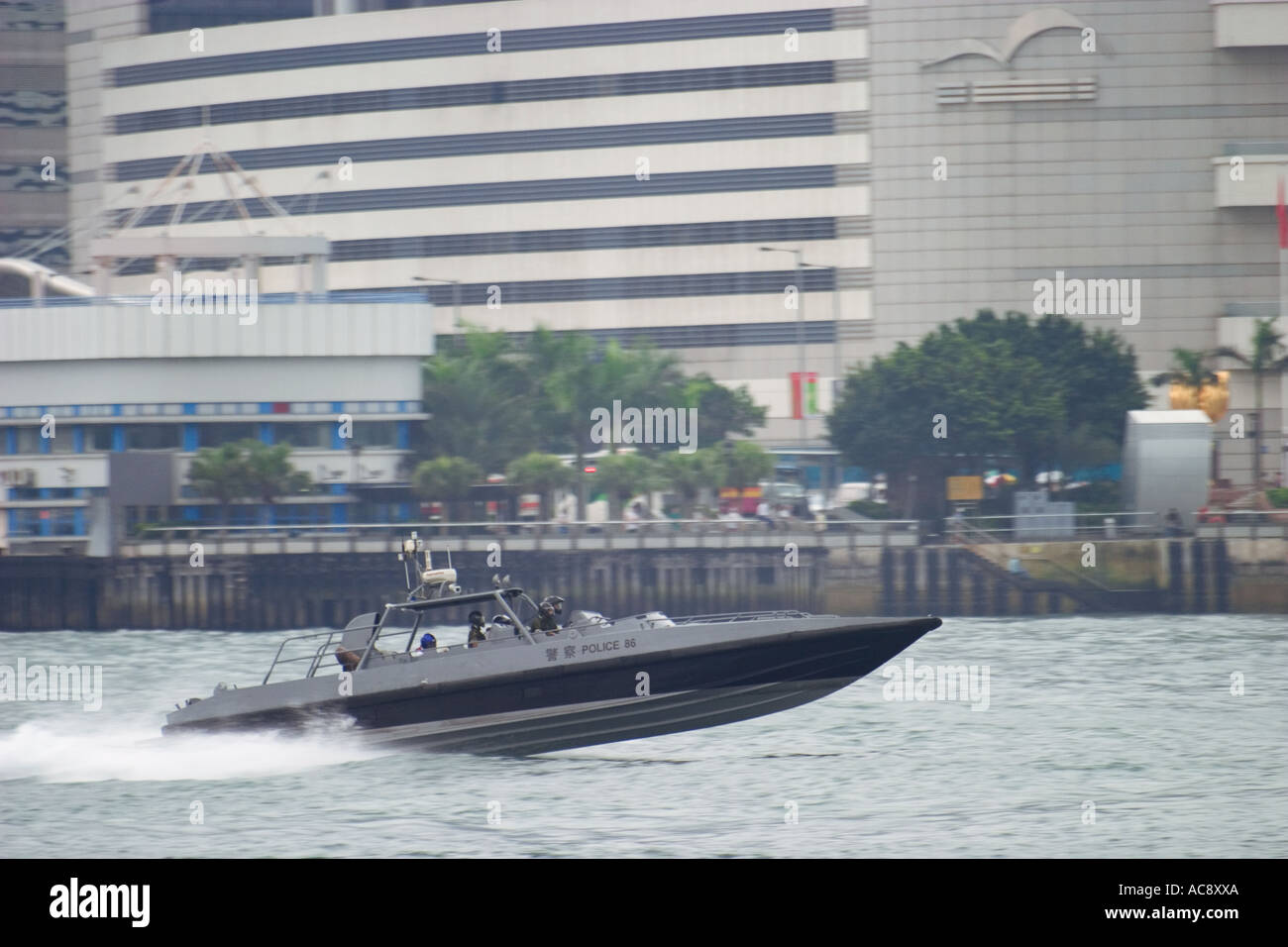 Hong Kong New Fast attack POLICE launch boat speeds on exercise through ...