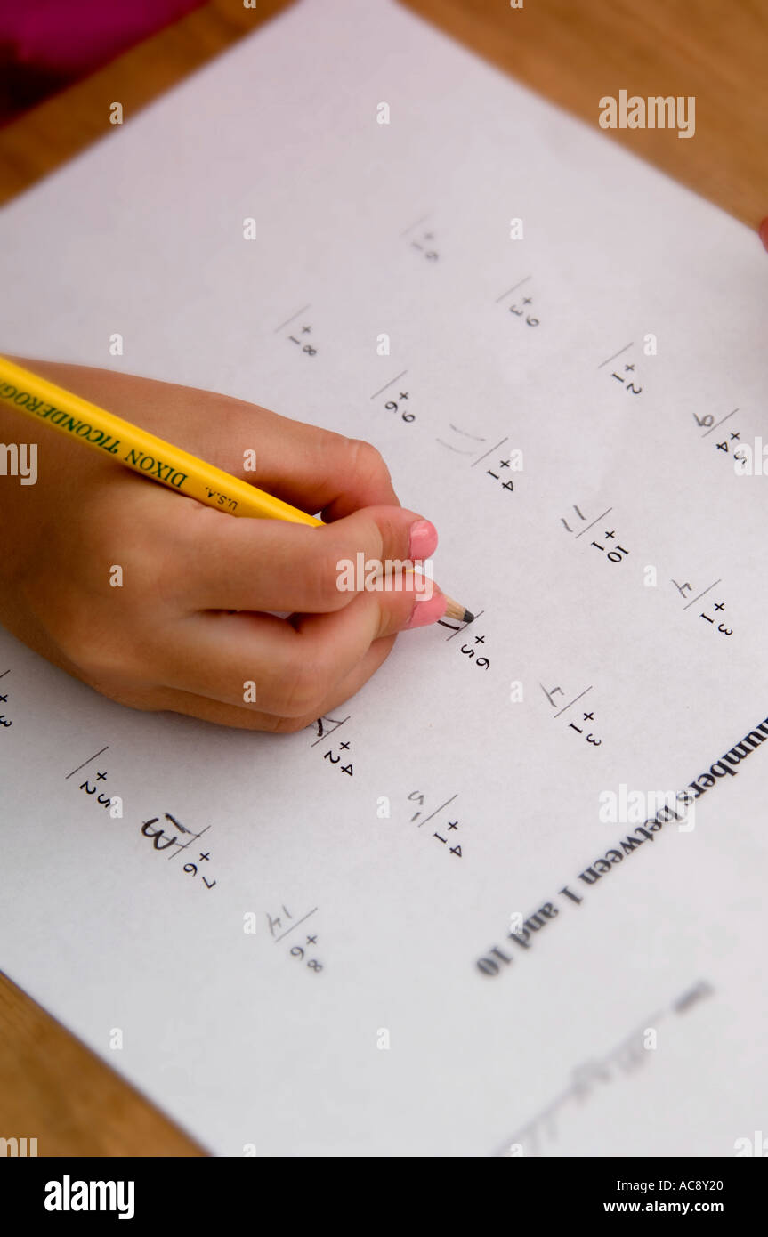 Child doing test hi-res stock photography and images - Alamy