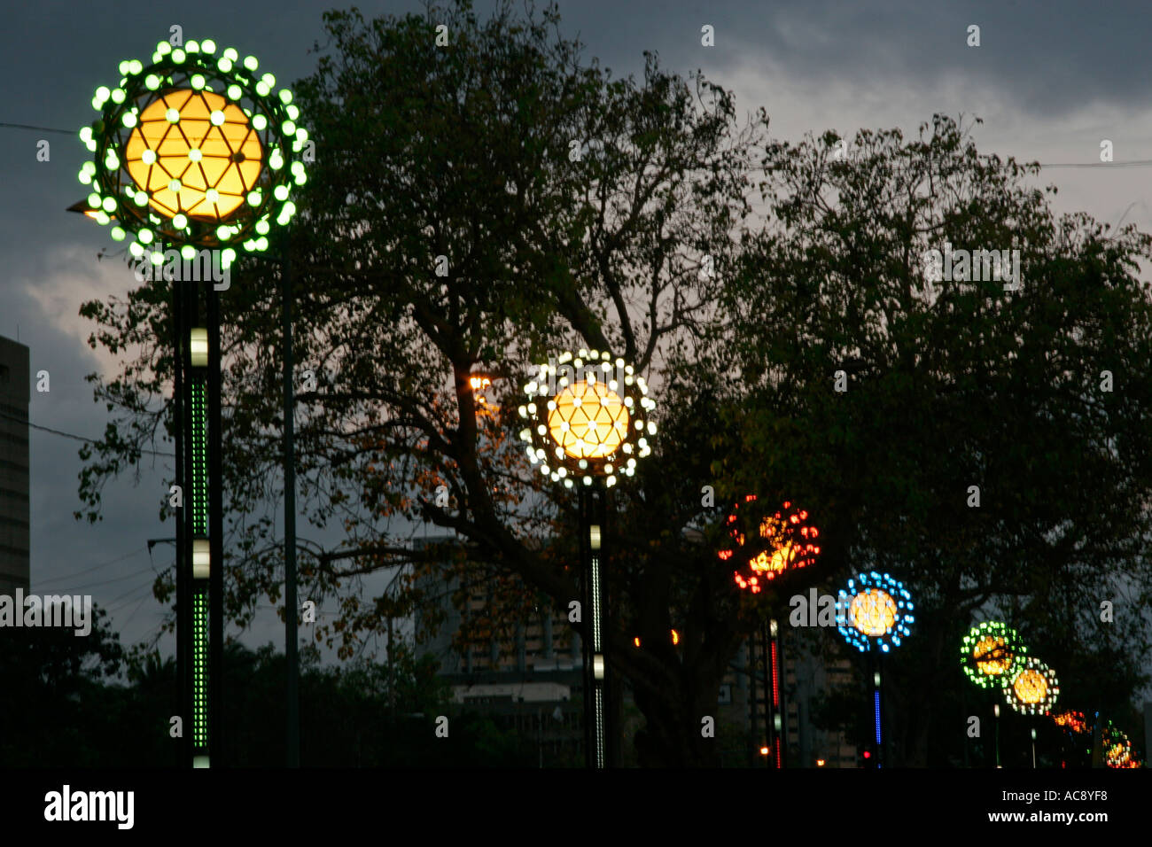 Street lights on Bay Walk Roxas Boulevard Manila Stock Photo - Alamy