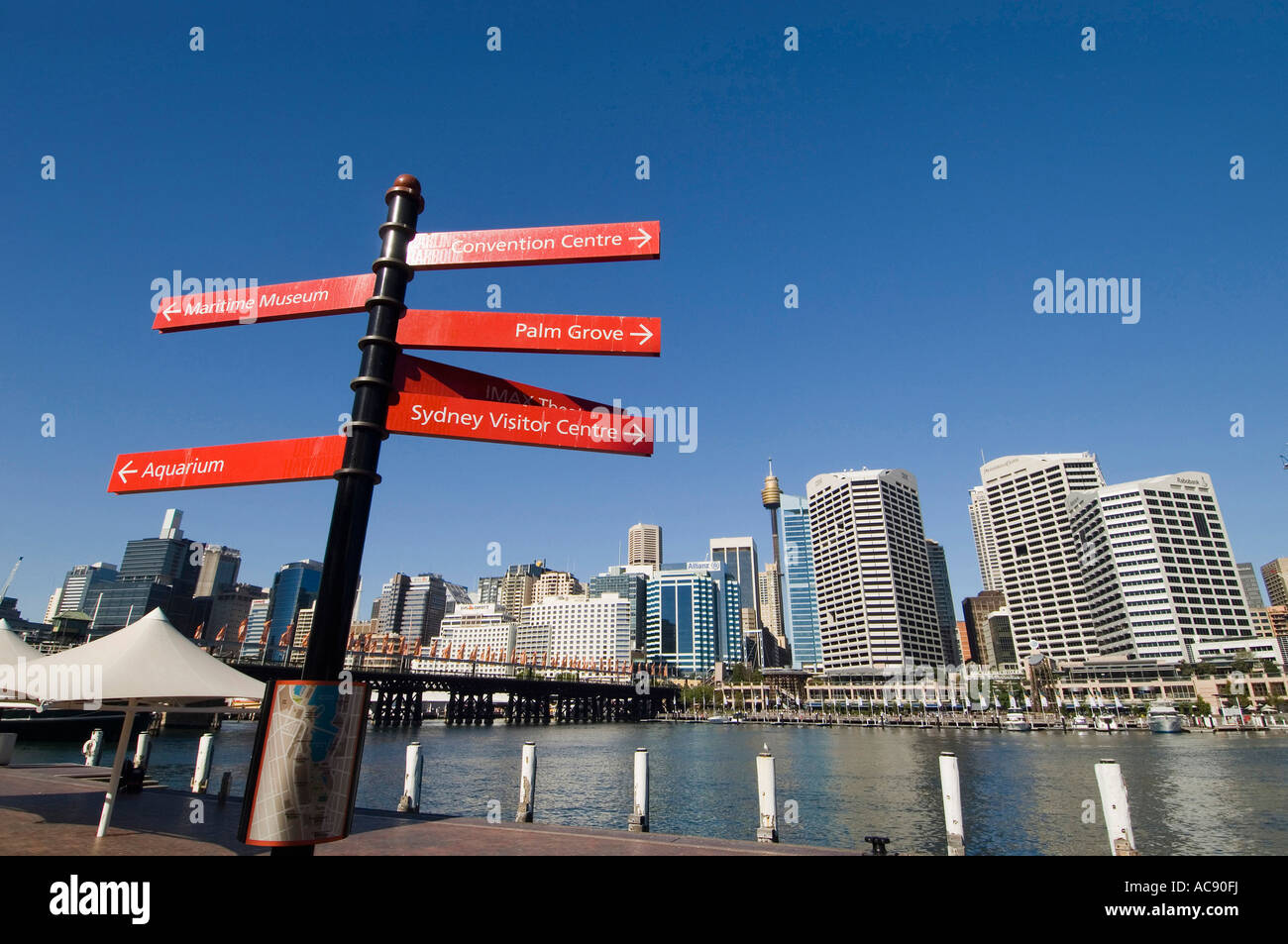 Skyscrapers on the waterfront, Darling Harbor, Sydney, Australia Stock ...