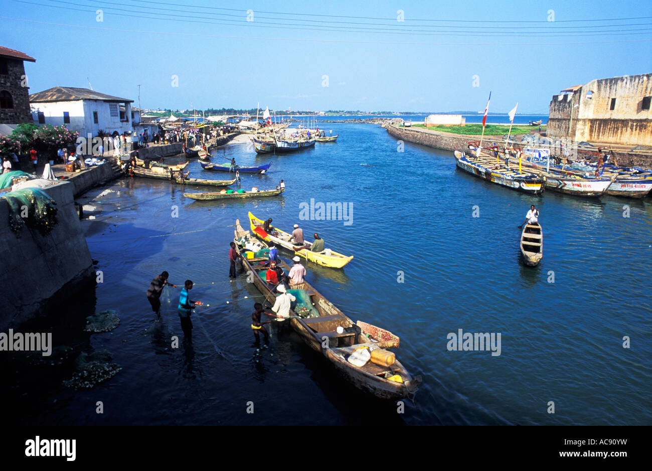 View of Elmina harbour Elmina harbour; Ghana Stock Photo - Alamy