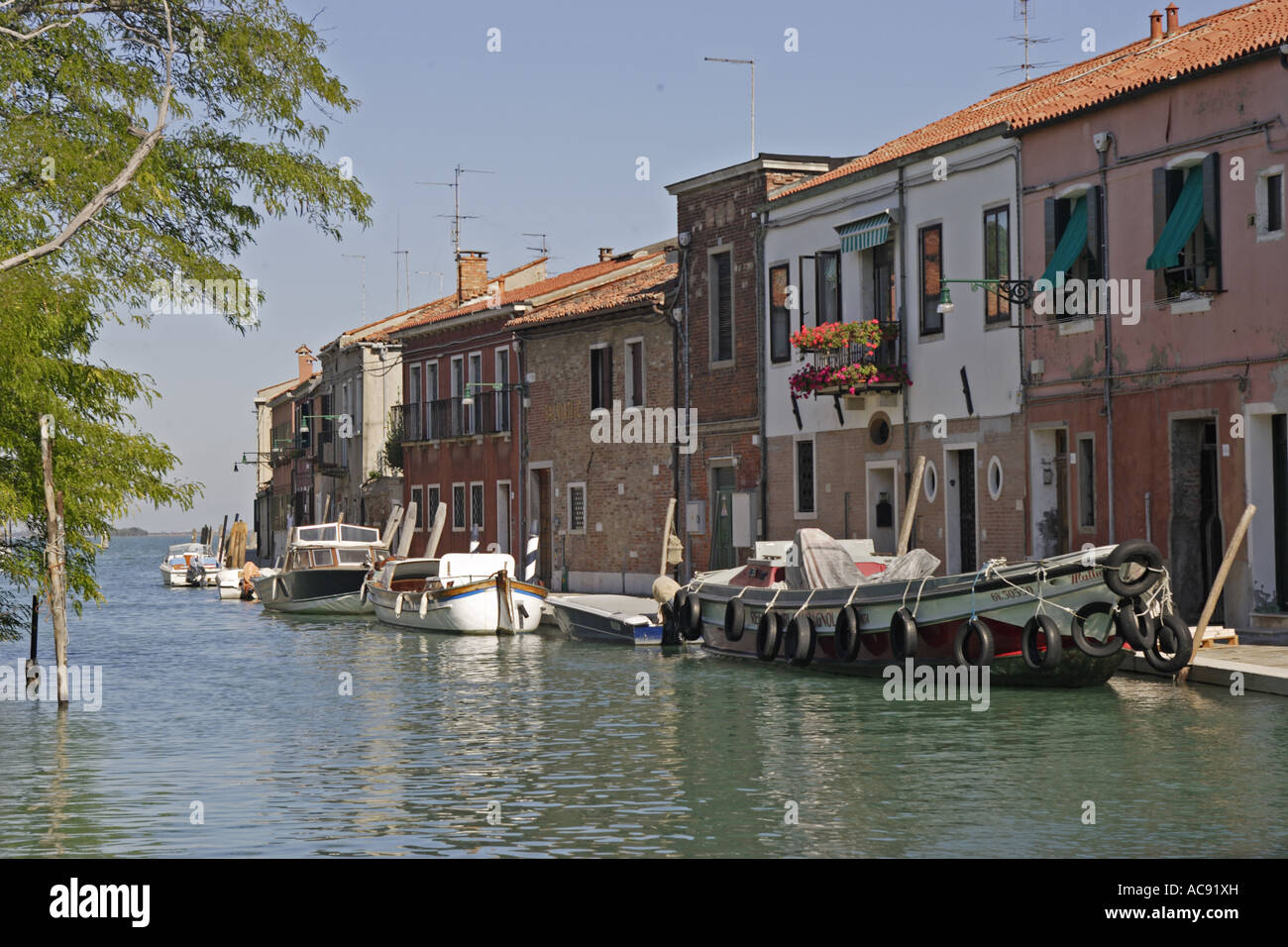 Italy Veneto Venice Murano workboats carry freight between the islands ...
