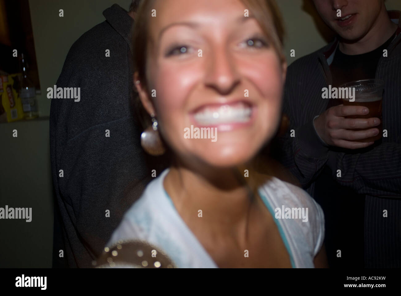 Out of focus happy girl Stock Photo - Alamy